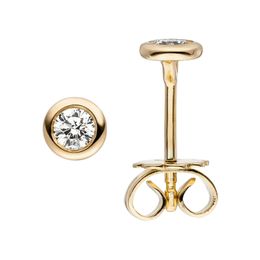 Jobo Damen Paar Ohrstecker "Ohrringe Diamantohrringe Solit&auml;r 5 mm", 4,9mm, Diamanten Gelbgold 585gelbgold 585, Diamanten, Gelbgold 585, Ohrringe, 585