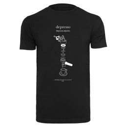 MisterTee Damen T-Shirt "MisterTee Depresso T-Shirt Round Neck"schwarz, Gr. S, bedruckt, 100% Baumwolle, Shirts