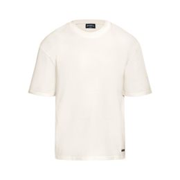 DROPSIZE Damen T-Shirt "Dropsize Herren Heavy Oversize Metal Patch Basic T-Shirt"cream wei&szlig;, Gr. XS, bedruckt, 100% Baumwolle, Shirts