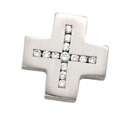 Jobo Damen Kreuzanh&auml;nger "Anh&auml;nger Kreuz 14 mm", SI = kleine Einschl&uuml;sse, Diamanten Platin 950platin 950, Diamanten, Platin 950, Schmuckanh&auml;nger, 950
