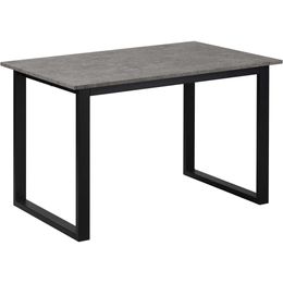 Esstisch OTTO HOME, B:120cm H:75cm T:80cmzement, optik, schwarz, zement, optik, Tische, "Barcell", schwarzes Metallgestell, Plattenvarianten w&auml;hlbar,