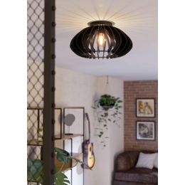 Eglo Deckenleuchte "Cossano Deckenlampe, Vintage, Retro, Japandi, E27, Flurlampe, Lampe", 1, &Oslash; 45cm H: 23,5cm, 1 Stk., schwarz, Wohnzimmer, Leuchten,