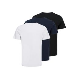 Jack & Jones JACK & JONES Herren Kurzarmshirt "JOR30HISTORY TEE SS CREW NECK 3PK MP"navy blazer pack:navyblazer, schwarz, wei&szlig;, Gr. S, bedruckt, Jersey,