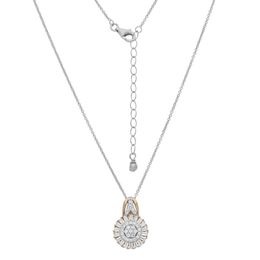 Firetti Damen Kette mit Anh&auml;nger "Schmuck Geschenk Silber 925 Halskette Ankerkette Bl&uuml;te bicolor", Silber 925 (Sterlingsilber), L: 50 B: