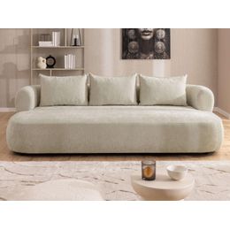 Big-Sofa Home Affaire, B:242cm H:78cm T:122,5cmcreme, 100% Polyester, Sofas, "LUSSAC 4-Sitzer Design-Sofa mit Zierkissen, Ma&szlig;e B/T/H: 242/123/78 cm",