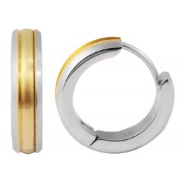 Adelia&acute;s ADELIA ́S Damen Paar Creolen "Damen Creolen aus mattem Edelstahl &Oslash; 12 mm", Damen, Edelstahl, gold, Edelstahl, Ohrringe