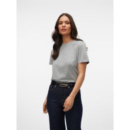 V&eacute;ro Moda Kurzarmshirt VERO MODA "VMPAULINA SS T-SHIRT GA JRS NOOS", Damen, Gr. M, grau (light grau melange), Jersey, Obermaterial: 100% Baumwolle, unifarben, normal, Rundhals, Shirts, Baumwolle, regular fit