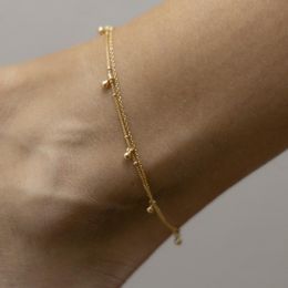 CAI CA&Iuml; Damen Fu&szlig;kette "925 Silber vergoldet zweireihig Kugelanh&auml;nger", 22+3cm, Silber 925 (Sterlingsilber), gold, Silber 925 (Sterlingsilber), Fu&szlig;ketten
