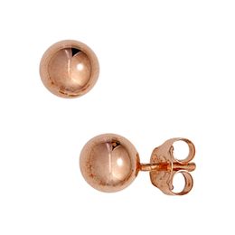 Paar Ohrstecker Jobo "Ohrringe Kugel Kugelohrringe 6 mm", ros&eacute;goldfarben, Ohrringe, Damen, 6mm, Silber 925 (Sterlingsilber), 925 Silber ros&eacute;gold vergoldet