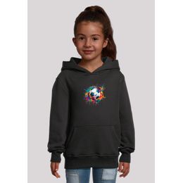 F4NT4STIC Kinder Kapuzenpullover "Fu&szlig;ball Bunt Splash", schwarz, Gr. 122, Obermaterial: 65% Baumwolle, 35% Polyester, Pullover, Premium Qualit&auml;t