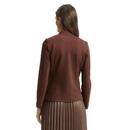 Tom Tailor Damen Sweatblazer "Ottoman"schwarz pecan braun, Gr. L, Jersey, Obermaterial: 54% Baumwolle, 43% Polyester, 3% Elasthan, Blazer, mit