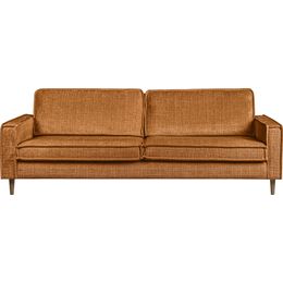 3-Sitzer Home Affaire, B:236cm H:89cm T:97cmbrick rot, 100% Polyester, Sofas, "Pinto Skandi,Maxi-Ausf&uuml;hrung, 236 cm, Chenille, Struktur", mit Keder,