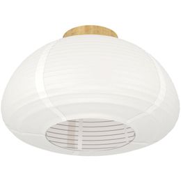Eglo Deckenleuchte "Summerhill Deckenlampe 1-fach, Japan-Stil, Holz und Papier, Wei&szlig;, E27", 1, &Oslash; 40cm H: 24,5cm, 1 Stk.braun, Leuchten,
