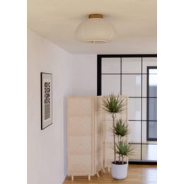 Eglo Deckenleuchte "Summerhill Deckenlampe 1-fach, Japan-Stil, Holz und Papier, Wei&szlig;, E27", 1, &Oslash; 40cm H: 24,5cm, 1 Stk.braun, Wohnzimmer, Leuchten,