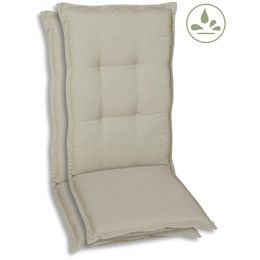 Sesselauflage GO-DE, B:50cm H:120cm, beige, Bezug: 100% Polyester, Polsterauflagen, hoch, wasserabweisend