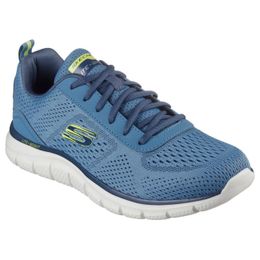 Schn&uuml;rschuh Skechers "TRACK-LESHUR", Damen, Gr. 46, blau, Lederimitat, Textil, Schuhe Schn&uuml;rschuh, Freizeitschuh, Trainingsschuh im Materialmix
