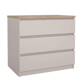 Kommode Inosign "Naia", kaschmir, B:77cm H:70,1cm T:50cm, Spanplatte, Sideboards, Kommode, Modern, mehrere Farben,abgerundete Schubladenkanten auf Metallgleiter