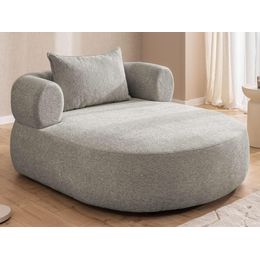 XXL-Sessel Home Affaire, B:123cm H:78cm T:157,5cmhellgrau, 100% Polyester, Sessel, "LUSSAC Loveseat extra tief, gro&szlig;e Sitzfl&auml;che, Ma&szlig;e B/T/H: