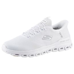 Slip-On Sneaker Skechers "GLIDE-STEP", Herren, Gr. 48,5, wei&szlig;, Mesh, Schuhe, Schlupfschuh, Freizeitschuh, Trainingsschuh mit praktischem Gummizug