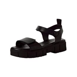 Tamaris Damen Riemchensandale "Tamaris Sandalen Leder", Gr. 38, schwarz, Leder, Schuhe