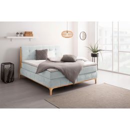 Boxspringbett OTTO HOME, B:181cm L:216cm, grau, Polyester, Komplettbetten, "Jelle", zertifizierte, recycelte Bezugsstoffe, verschiedene Ausf&uuml;hrungen
