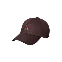 Calvin Klein Herren Baseball Caprich braun, unifarben, Web, Baumwolle, Caps, mit Markenlogo