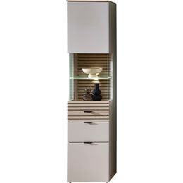 Vitrine Innostyle, B:45cm H:200cm T:36cmcashmere, riva eiche, ABS-Kunststoff, Glas, Holzwerkstoff, MDF, Metall, Wohnzimmer, Schr&auml;nke, "INA Vitrine,