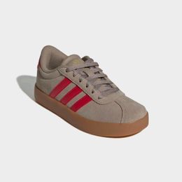 M&auml;dchen Sneaker "VL COURT 3.0", adidas Sportswear, Gr. 38,5blanch cargo, pure ruby, gold metallic, Leder, Synthetik, Schuhe, inspiriert vom Design