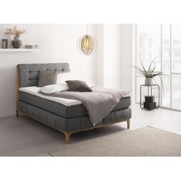 Boxspringbett OTTO HOME, B:161cm L:216cm, silber, Polyester, Komplettbetten, "Jelle", zertifizierte, recycelte Bezugsstoffe, verschiedene Ausf&uuml;hrungen