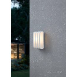 Eglo Wandleuchte "Camarda Wandlampe, Au&szlig;enbeleuchtung, rechteckige Au&szlig;enlampe, E27, IP54", 1, H: 11cm, 1 Stk., wei&szlig;, Terrasse, Leuchten,