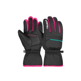 Reusch M&auml;dchen Skihandschuhe "Alan Junior"schwarz, pink, Gr. 6,5, mehrfarbig, 94% Polyester, 6% Polyurethan, Handschuhe, in warmer, winddichter unf