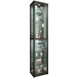 Vitrine Vcm, B:50cm H:227cm T:38cm, schwarz, Obermaterial: 100% Holz Wood., Schr&auml;nke, "Vcm Glasvitrine stehend Vitrine Glas mit ESG-Sicherheitsglas