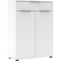 Aktenschrank Innostyle, B:80cm H:110cm T:38cmwei&szlig;, ABS-Kunststoff, Glas, Holzwerkstoff, Metall, B&uuml;ro, Schr&auml;nke, "B&uuml;roschrank Santorin, 80/110/38 cm (