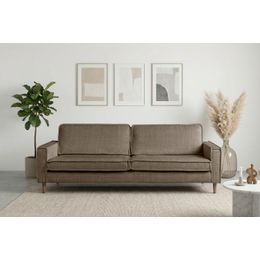 3-Sitzer Home Affaire, B:236cm H:89cm T:97cmbraun, 100% Polyester, Sofas, "Pinto Skandi,Maxi-Ausf&uuml;hrung, 236 cm, Chenille, Struktur", mit Keder,
