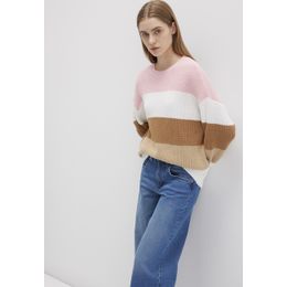 Strickpullover Mavi "STRIPED SWEATER", Damen, Gr. L, tickled pink, Grobstrick, 100% Baumwolle, oversize normal, Rundhals, Pullover Strickpullover, Pullover gestreift