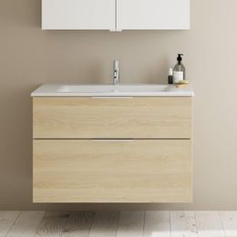 Burgbad Eqio Schrank mit Slim Keramik-Waschtisch, 2 Ausz&uuml;ge, SHBT092F3180C0001G0146,