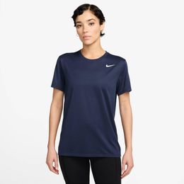 Trainingsshirt Nike "W NK DF RLGD SS TEE", Damen, Gr. XXL, wei&szlig; (midnight navy, wei&szlig;), Obermaterial: 100% Polyester, normal, Shirts, f&uuml;r Erwachsene, sportlicher Stil, Kurzarm, schnell trocknend