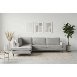Ecksofa Home Affaire, B:290cm H:85cm T:217cmsilber grau, 100% Polyester, Wohnzimmer, Sofas, "Pinto Skandi, 290 cm, Chenille, Struktur, Ottomane links