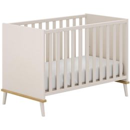 Babybett YUNY BY PAIDI, B:126cm H:85cm T:67cmcashmere, beige, eiche, montana, Massivholz, Spanplatte, Babybetten, "HAZEL 60x120cm in Beige,