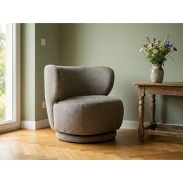 Drehsessel Home Affaire, B:76cm H:70,5cm T:78cmtaupe, pine wood frame, foam, fabric, Sessel, "ANNELIN, Loungesessel, Clubsessel", 360 drehbar,