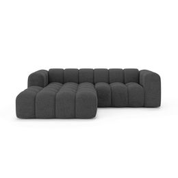 Ecksofa OTTO HOME "KALLIE L-Form, 248 cm - OTTO. Verl&auml;ssliche Qualit&auml;t.", dunkelgrau, B:248cm H:72cm T:186cm, 100% Polyester, Sofas, Ecksofa, Bubble Optik, moderne Steppung, hoher Sitzkomfort
