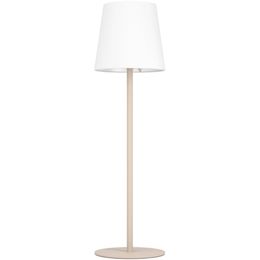 Eglo Tischleuchte "Fiorana Nachttischlampe, Tischlampe in beige und wei&szlig;, E14, Lampe", 1, &Oslash; 15cm H: 53cm, 1 Stk.braun, Leuchten, Tischleuchte - H53 x