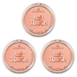 Essence Kinder Highlighter "soft TOUCH BOUNCY GLOW", 12 gglazed dew, Teint-Kosmetika, 3-tlg., cremige Textur, aufhellend, leichter Duft, alle