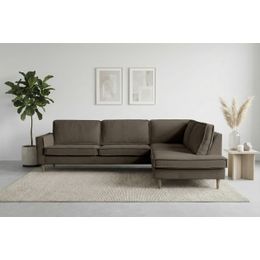 Ecksofa Home Affaire, B:290cm H:85cm T:217cmbraun, 100% Polyester, Wohnzimmer, Sofas, "Pinto Skandi, 290 cm, Chenille, Struktur, Ottomane links /