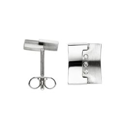 Jobo Damen Paar Ohrstecker "Ohrringe Platinohrringe eckig 10 mm", SI = kleine Einschl&uuml;sse, Diamanten Platin 950platin 950, Diamanten, Platin 950,