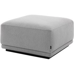 Hocker Musterring, B:80cm H:41cm T:80cmlight grau, 94% Polyester, 6% Nylon, Hocker, mit Wellenunterfederung & HR-Kaltschaum, Holzrahmen in Schwarz