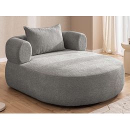 XXL-Sessel Home Affaire, B:123cm H:78cm T:157,5cmgrau, 100% Polyester, Sessel, "LUSSAC Loveseat extra tief, gro&szlig;e Sitzfl&auml;che, Ma&szlig;e B/T/H: