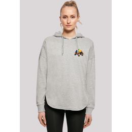 F4NT4STIC Damen Kapuzenpullover "Rainbow Turtle OVERSIZE HOODIE", grau, Gr. XS, Obermaterial: 100% Baumwolle, Pullover, Print