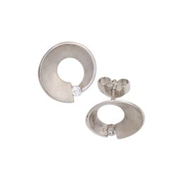 Jobo Damen Paar Ohrstecker "Ohrringe Wei&szlig;goldohrringe", 12,8mm, SI = kleine Einschl&uuml;sse, Diamanten Wei&szlig;gold 585wei&szlig;gold 585, Diamanten, Wei&szlig;gold 585,