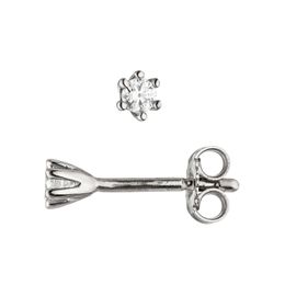 Paar Ohrstecker Jobo "Kleine Ohrringe Silberohrringe 3 mm", silber 925, wei&szlig;, Ohrringe, Damen, 3,2mm, Silber 925 (Sterlingsilber), 925 Silber rhodiniert mit Zirkonia